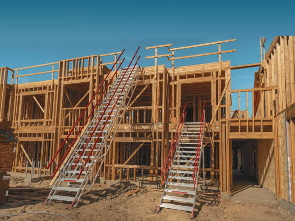 Temporary Articulating Construction Stairs - Prefab Height Adjustable ...