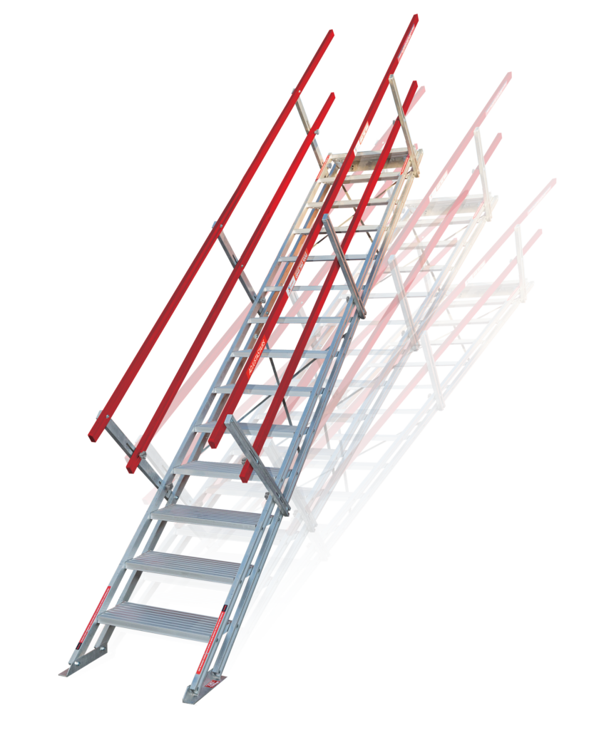 Temporary Articulating Construction Stairs - Prefab Height Adjustable ...