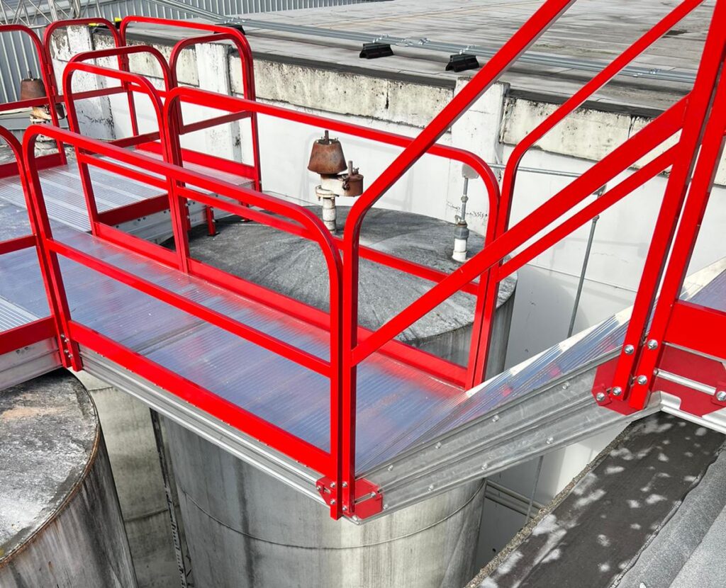 Crossover Roof Platforms & Walkway Systems - Industrial Access Stairs ...