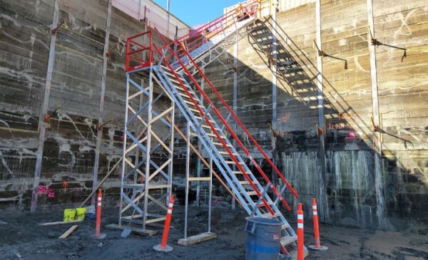 Temporary Articulating Construction Stairs - Prefab Height Adjustable ...