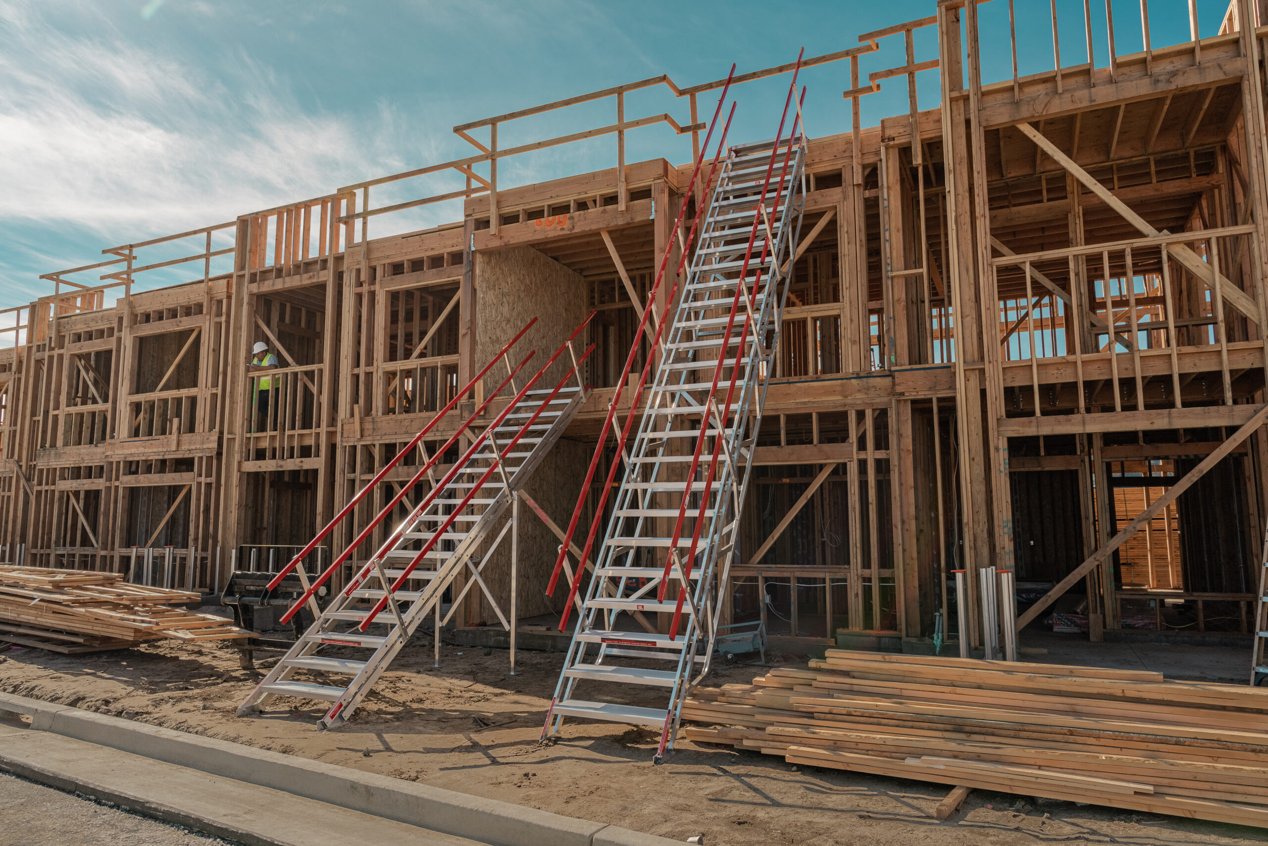 Temporary Articulating Construction Stairs | Height Adjustable Metal ...
