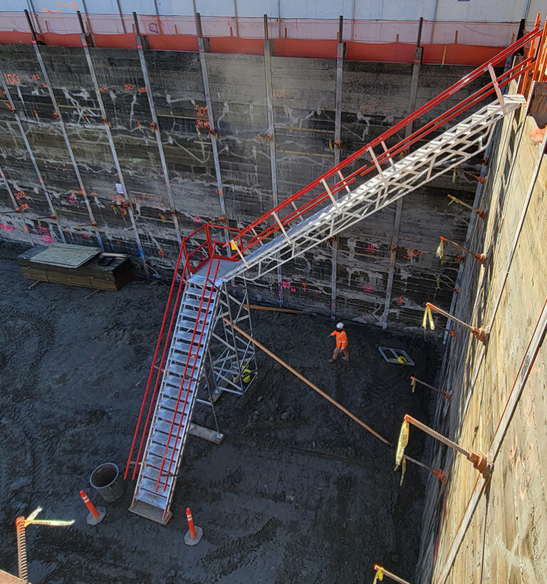 Temporary Articulating Construction Stairs | Height Adjustable Metal ...
